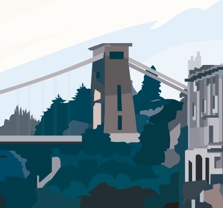 Bristol Clifton Suspension Bridge Art Print - Ed Lewis Art and Design